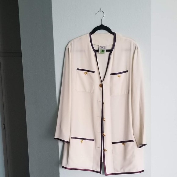 Maggie Shepherd | Other | Maggie Shepherd White Pant Suit With Purple ...